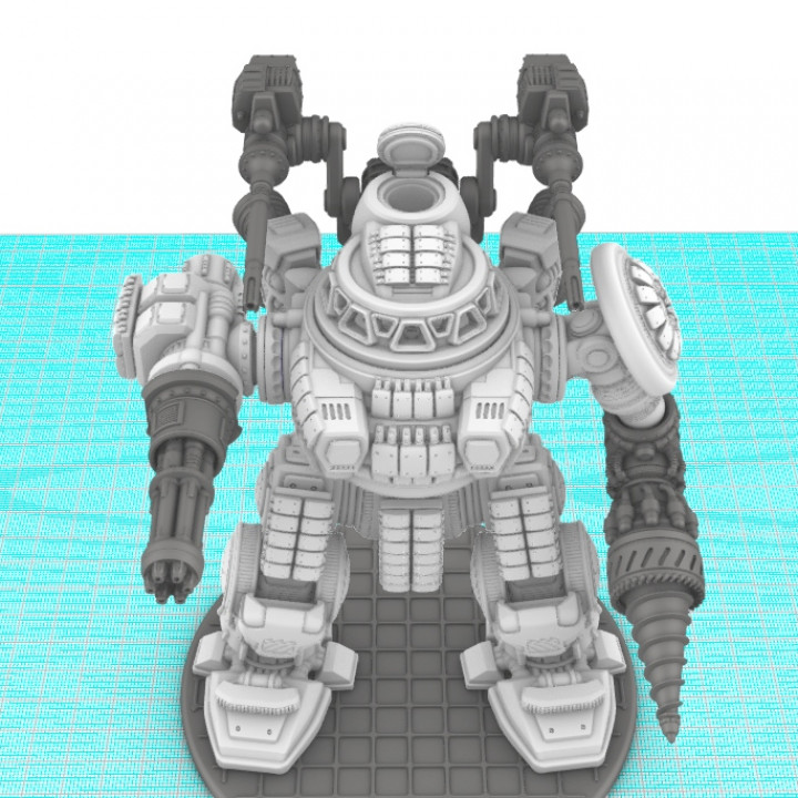 3D Printable 28mm Dwarf Mech-The Burrows Ripper Special by John Bear Ross