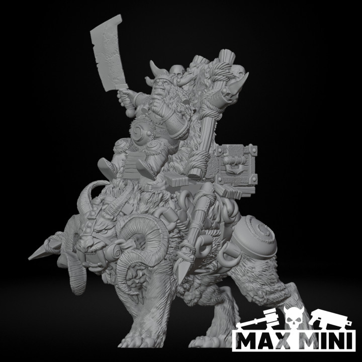 3D Printable Ogre Monstrous Cat Rider by Max Mini