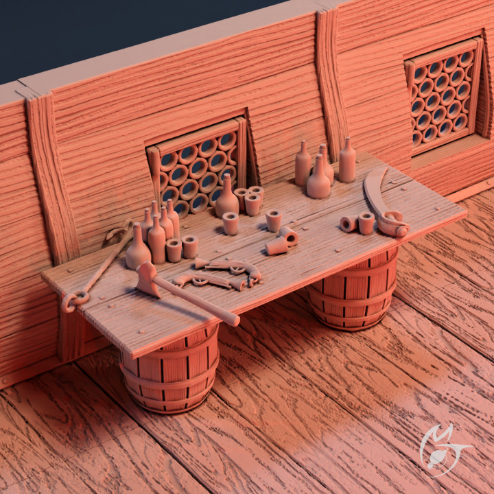 3D Printable The Pirate Hall Bundle - modular OpenLOCK terrain by ...