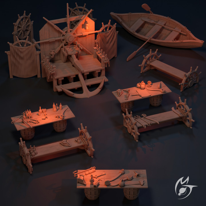 3D Printable The Pirate Hall Bundle - modular OpenLOCK terrain by ...