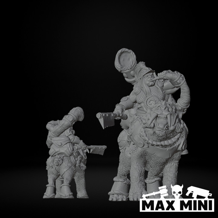 3D Printable Ogre Sabercat Riders by Max Mini