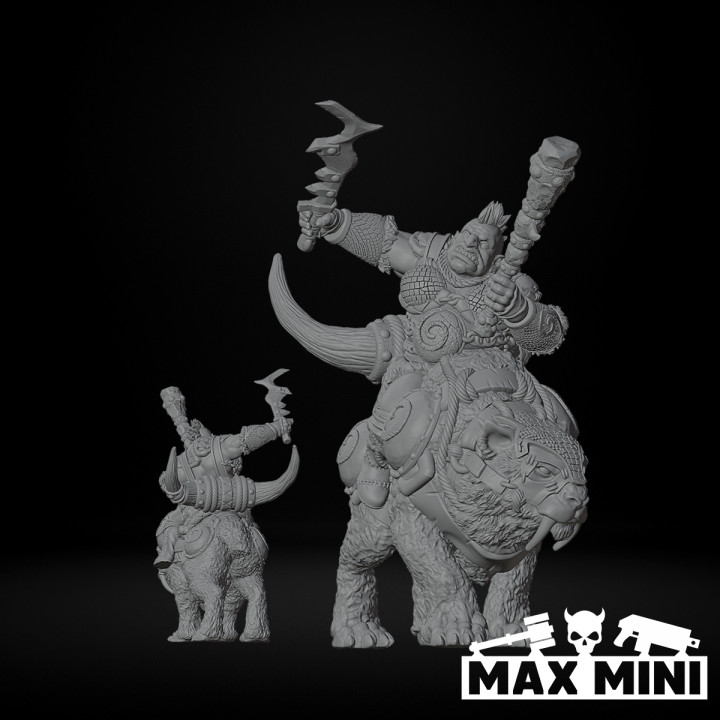 3D Printable Ogre Sabercat Riders by Max Mini