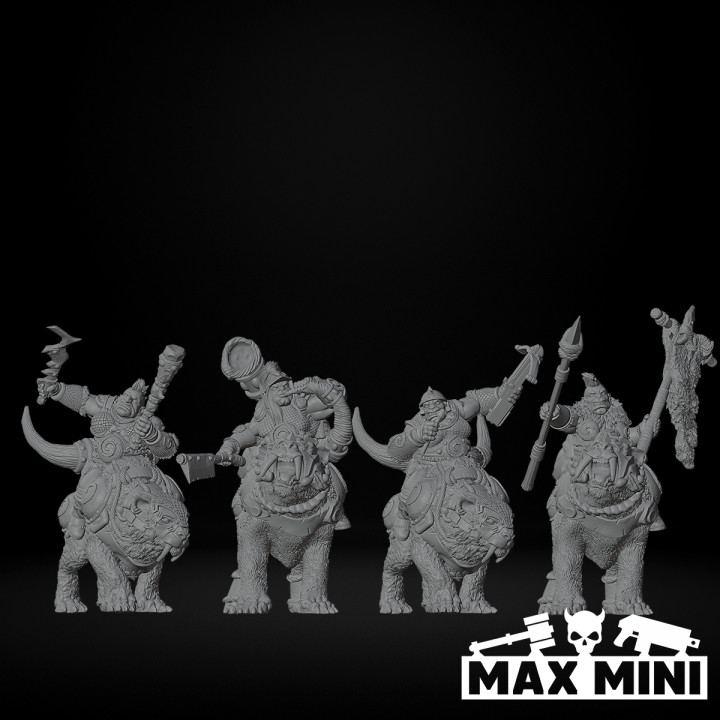 3D Printable Ogre Sabercat Riders by Max Mini