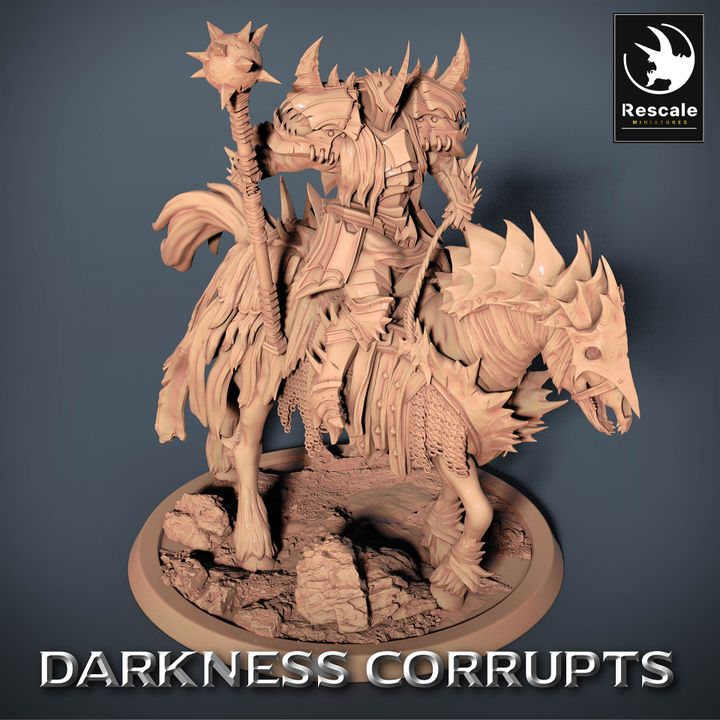 3D Printable Darknight DeathHorse 05 Walk by Rescale Miniatures