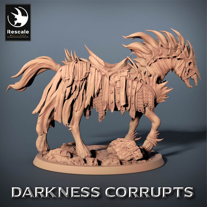 3D Printable Darknight DeathHorse 05 Walk by Rescale Miniatures