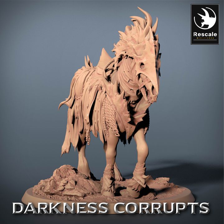 3D Printable Darknight DeathHorse 06 Walk by Rescale Miniatures