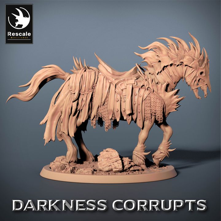 3D Printable Darknight DeathHorse 06 Walk by Rescale Miniatures