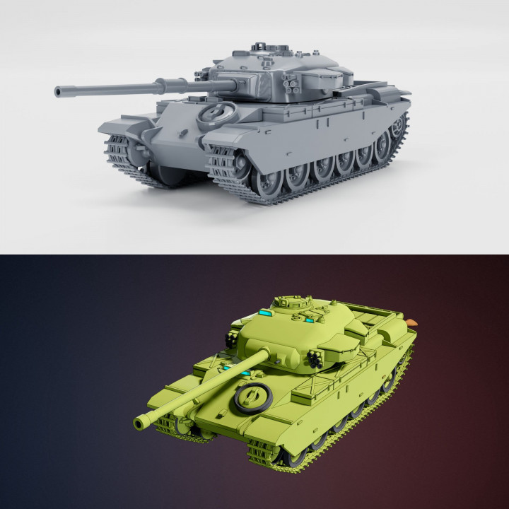 3D Printable Medium Tanks Centurion Mk.3 + Centurion Mk.10 (post WW2 ...