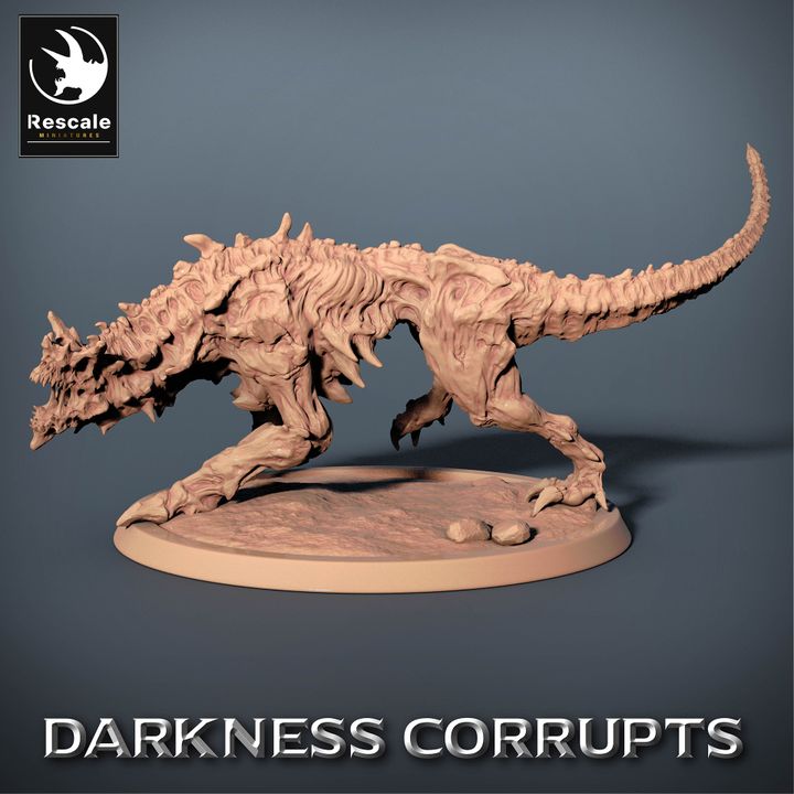 3D Printable Hellhound Rush by Rescale Miniatures