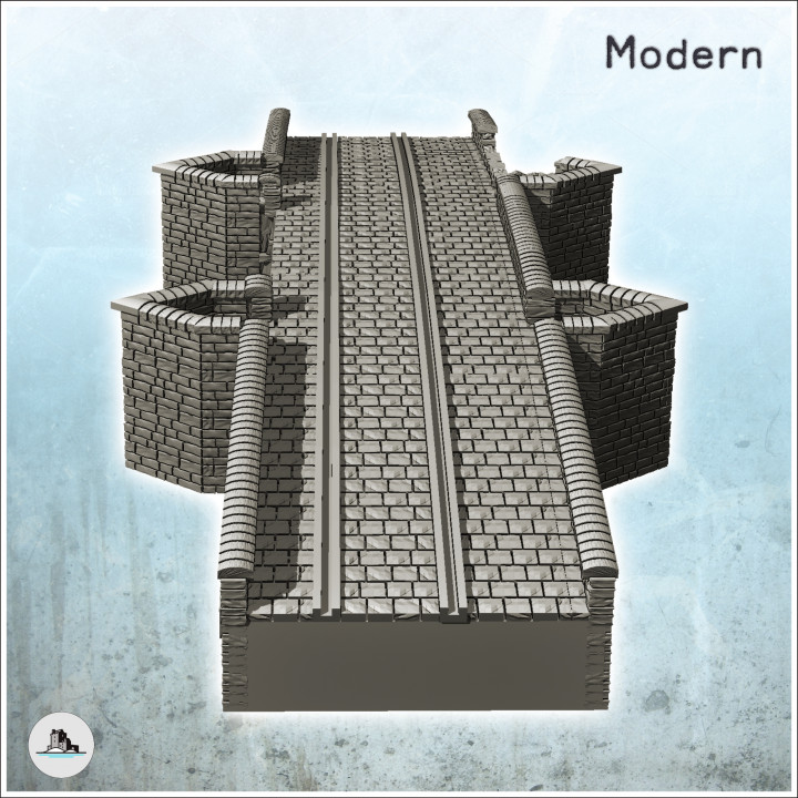 3D Printable Stone bridge with four triangular pillars (2) - World War ...