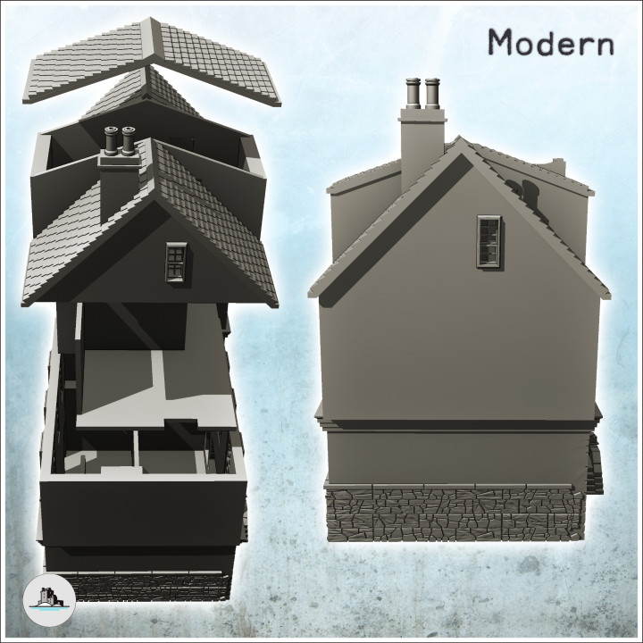 3D Printable Set of ruined houses with floors and stairs (11) - World ...