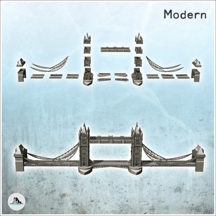 3D Printable Tower Bridge over the Thames (London, United Kingdom ...