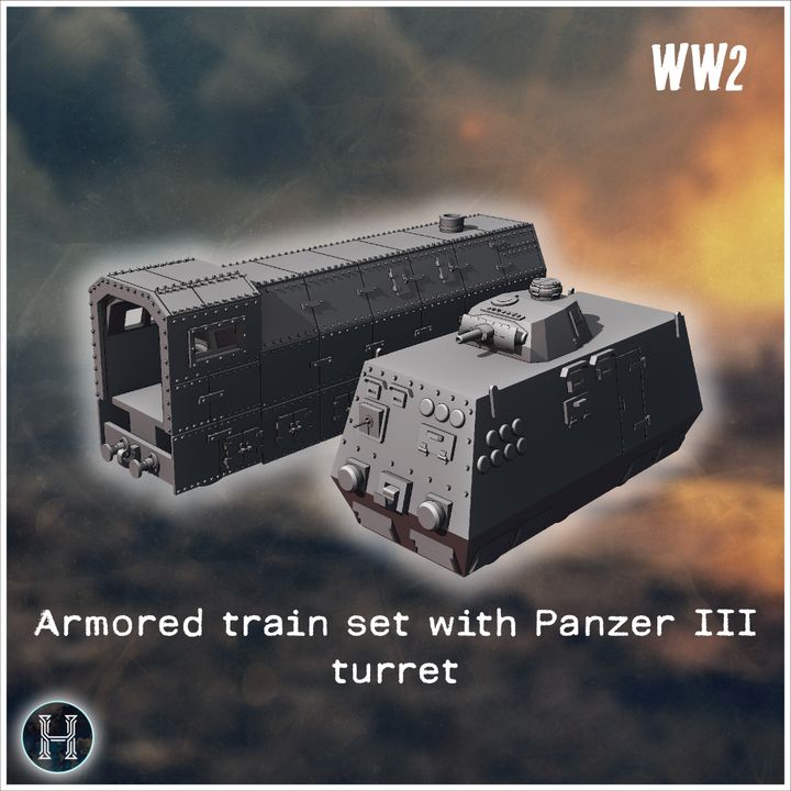3D Printable German armored train set with Panzer III turret - World ...
