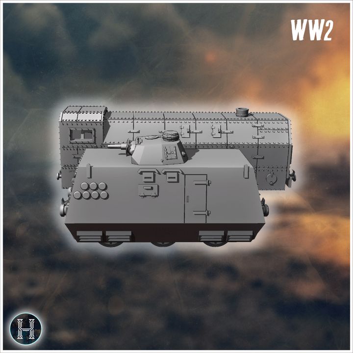 3D Printable German armored train set with Panzer III turret - World ...