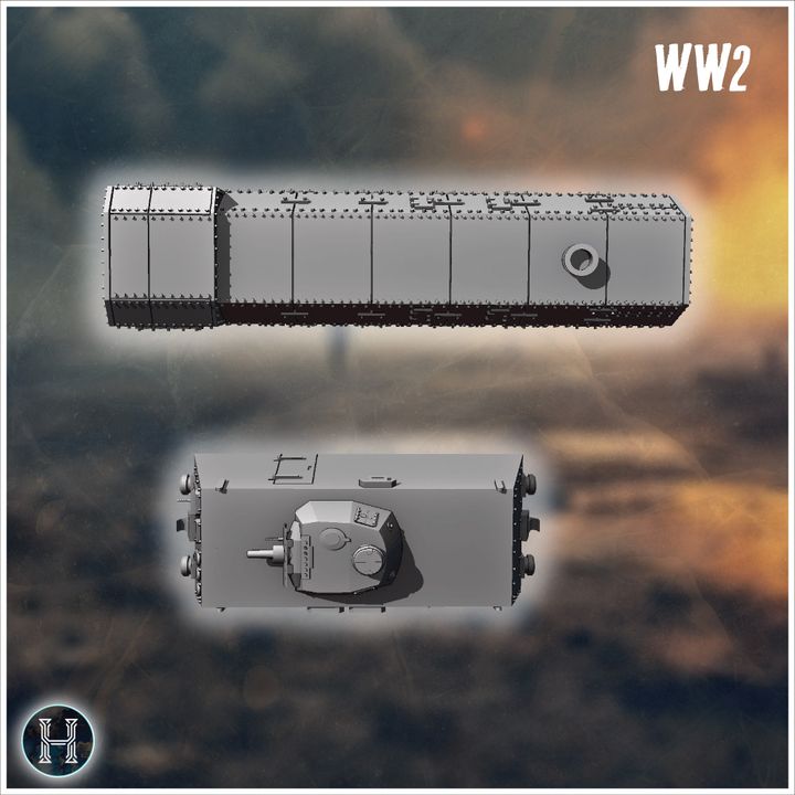 3D Printable German armored train set with Panzer III turret - World ...