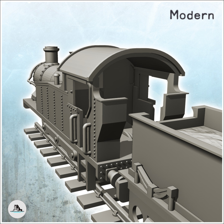 3D Printable Steam locomotive with coal cars and rail set (4) - World ...