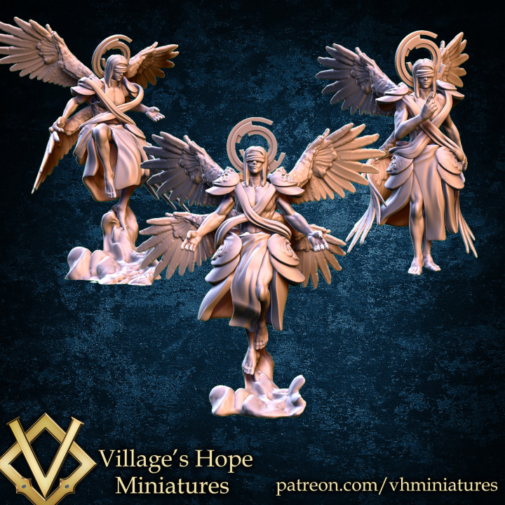 3D Printable Great angel 3 poses by Village's Hope Miniatures