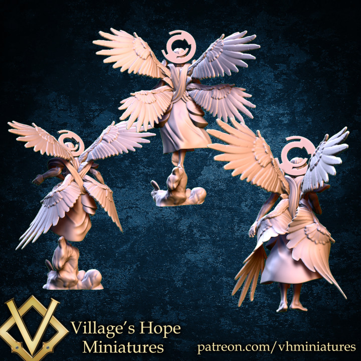 3D Printable Great angel 3 poses by Village's Hope Miniatures