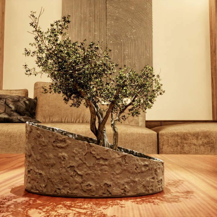 3D Printable Falling Eclipse Bonsai Planter by Lazy Bear