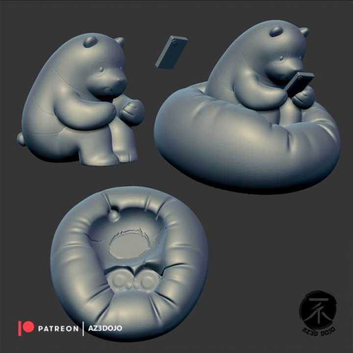 3D Printable Panda Cell Phone by AZ3DDojo Official