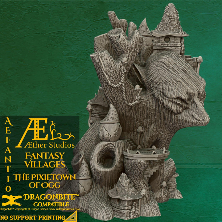 3D Printable AEFANT10 – The Pixietown of Ogg by Aether Studios