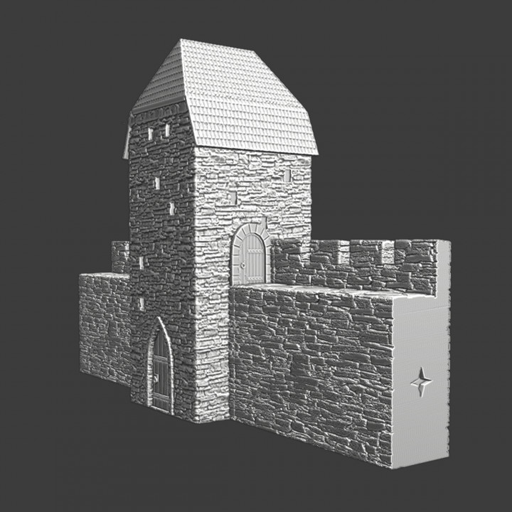 3D Printable Straight wall tower - Modular Castle System by Northern ...