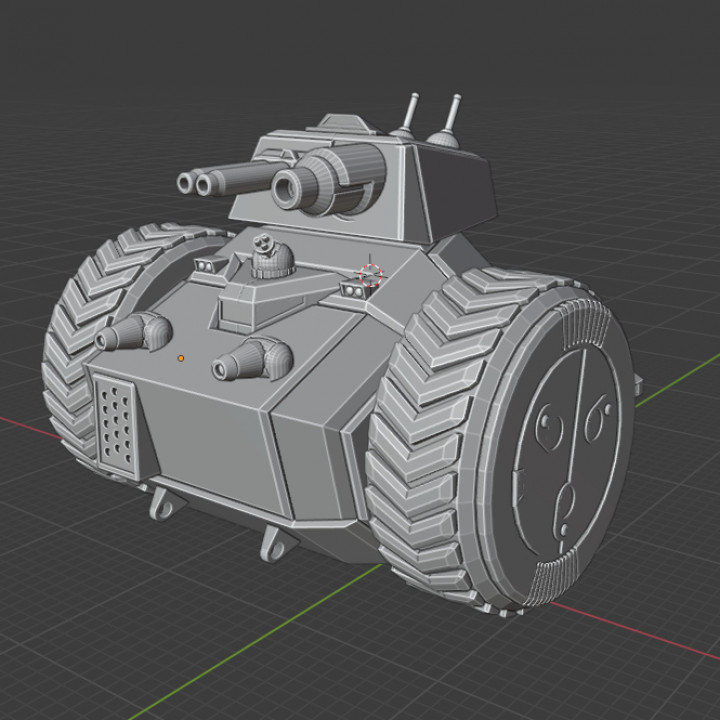 3D Printable Wheeled Tank by Viktor