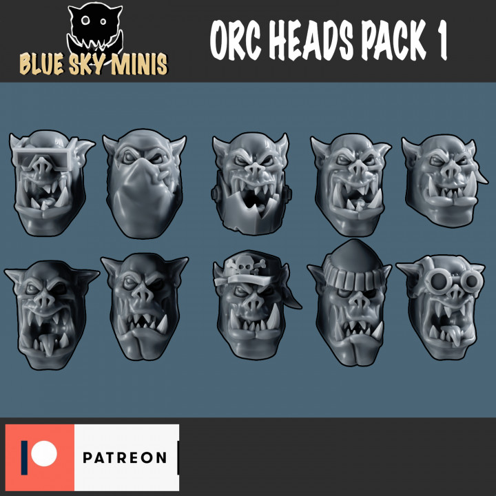 Download Orc Heads Pack 1 von Blue Sky Minis