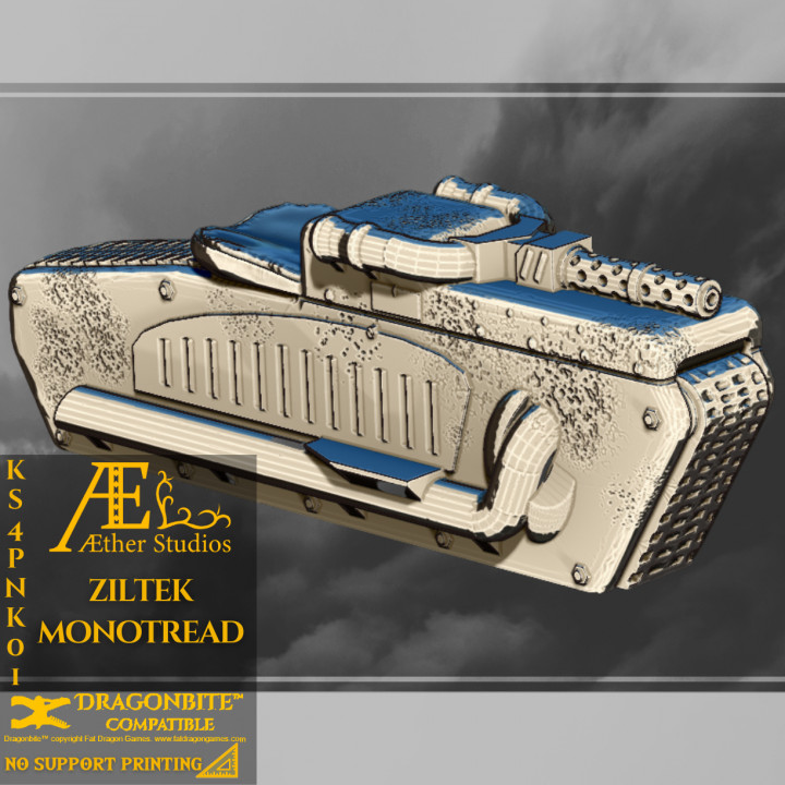 3D Printable KS4PNK01 - Ziltek Arbiter Monotread by Aether Studios