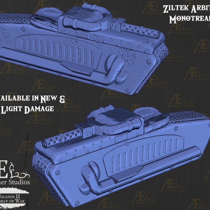 3D Printable KS4PNK01 - Ziltek Arbiter Monotread by Aether Studios