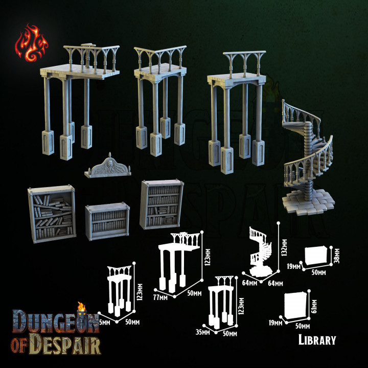 3D Printable Library by Crippled God Foundry