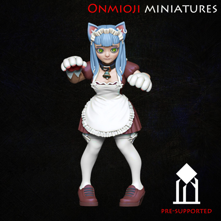 3D Printable Cute cat maid by Stanislav Kuznetsov