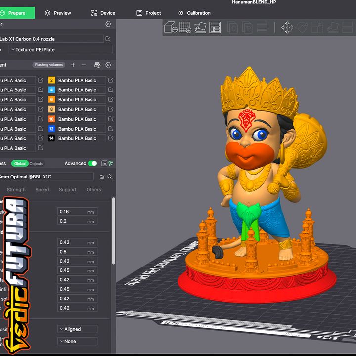 3D Printable Chibi-Hanuman the Mighty - [Easy Paint] by VedicFutura