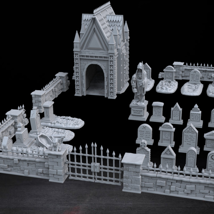 3D Printable Printable Graveyard by BlackCobraMiniatures