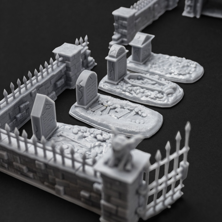3D Printable Printable Graveyard by BlackCobraMiniatures