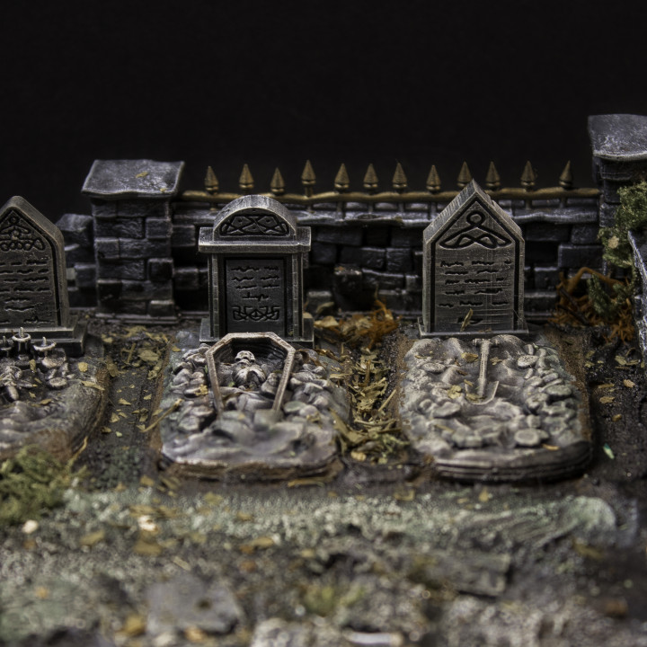 3D Printable Printable Graveyard by BlackCobraMiniatures