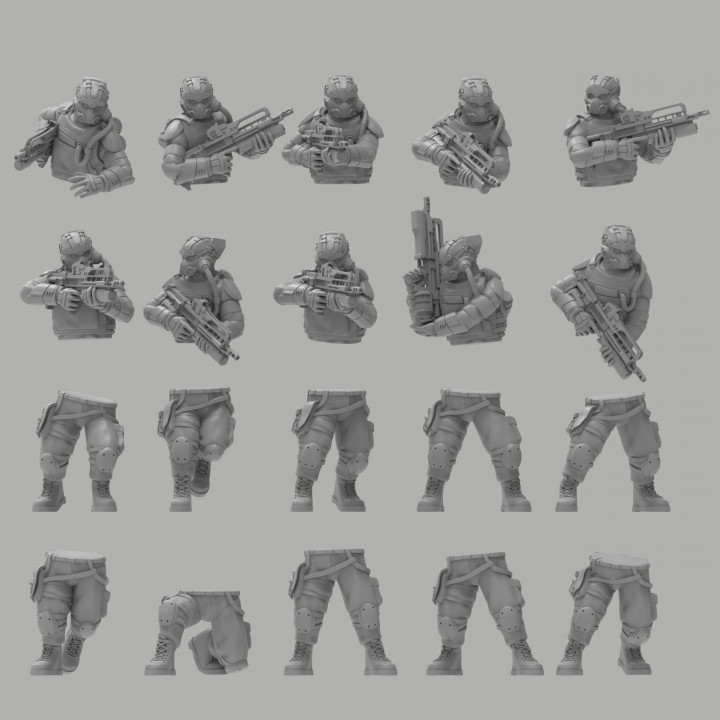 3D Printable Advanced Infantry w/ Rifles - Presupported by ThatEvilOne