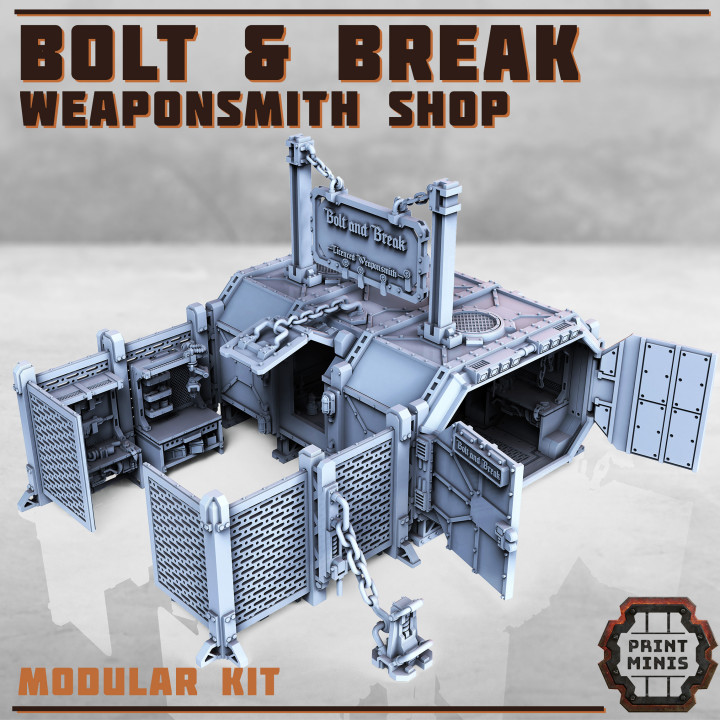 3D Printable Bolt & Break - Weaponsmith Container by Print Minis