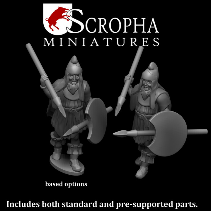 3D Printable Thracian warriors with javelins by Scropha Miniatures