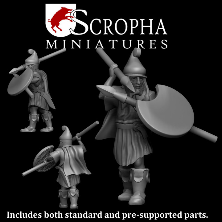 3D Printable Thracian warriors with javelins by Scropha Miniatures