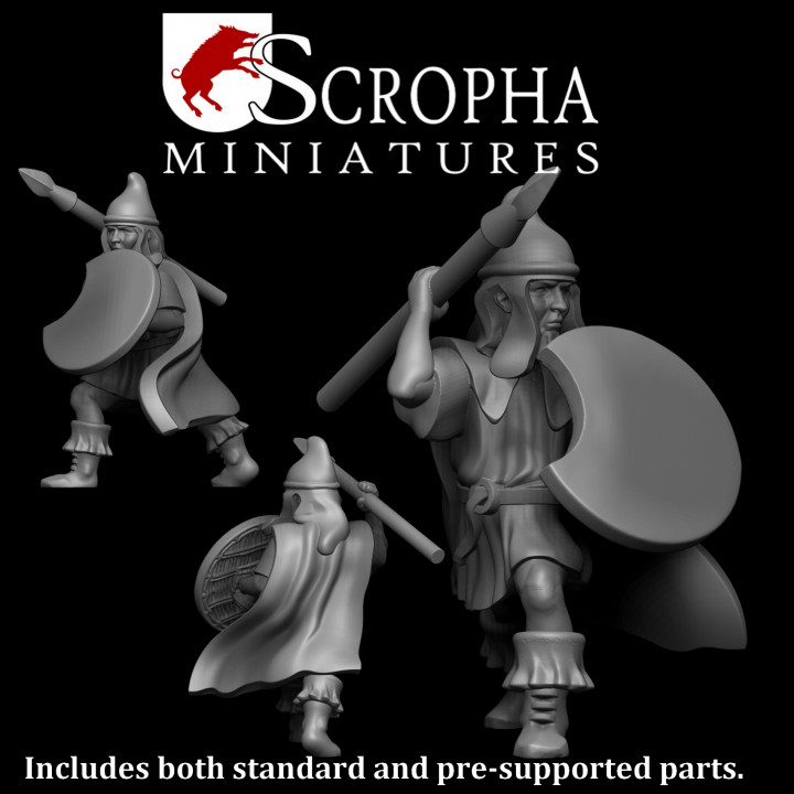 3D Printable Thracian warriors with javelins by Scropha Miniatures