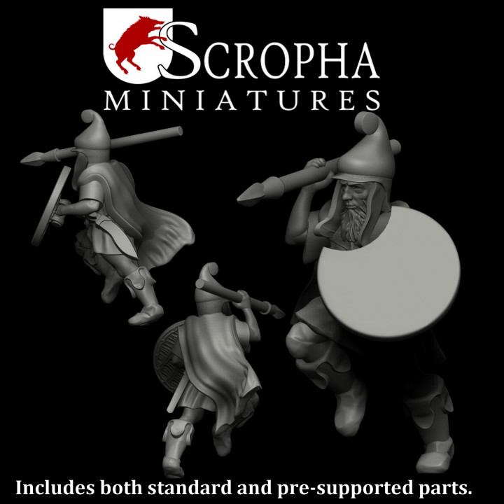 3D Printable Thracian warriors with javelins by Scropha Miniatures