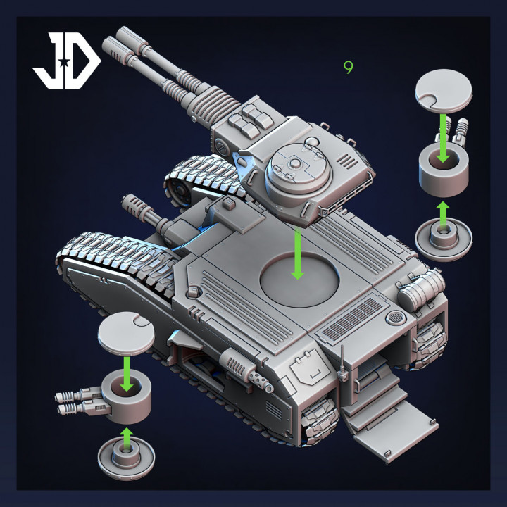 3D Printable Ultrasword Heavy Assault Tank by JD miniatures