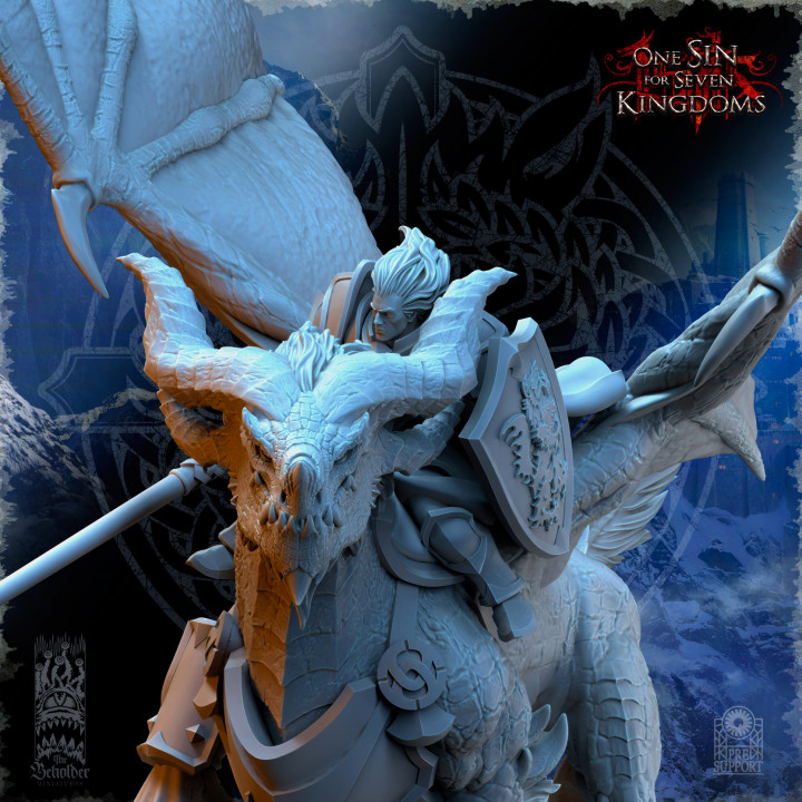 3D Printable Trym Drakesong, Stormwolf Warlord on Dragon by The ...