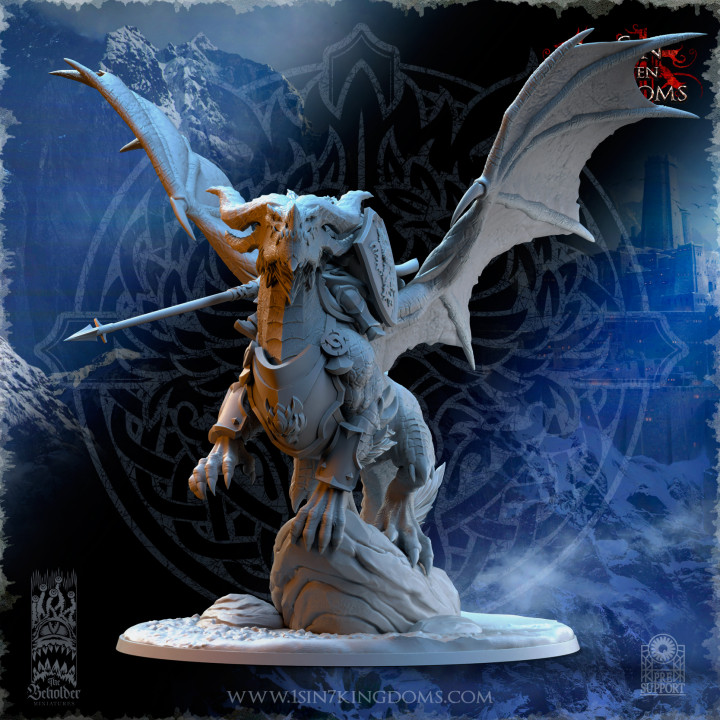 3D Printable Trym Drakesong, Stormwolf Warlord on Dragon by The ...