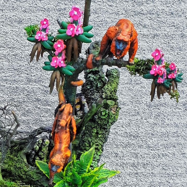 3D Print of Harpy Eagle Hunting Red Howler Monkeys by klopi123