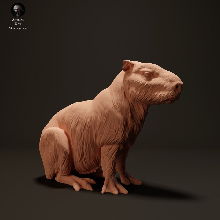 3D Printable Capybara by Animal Den Miniatures