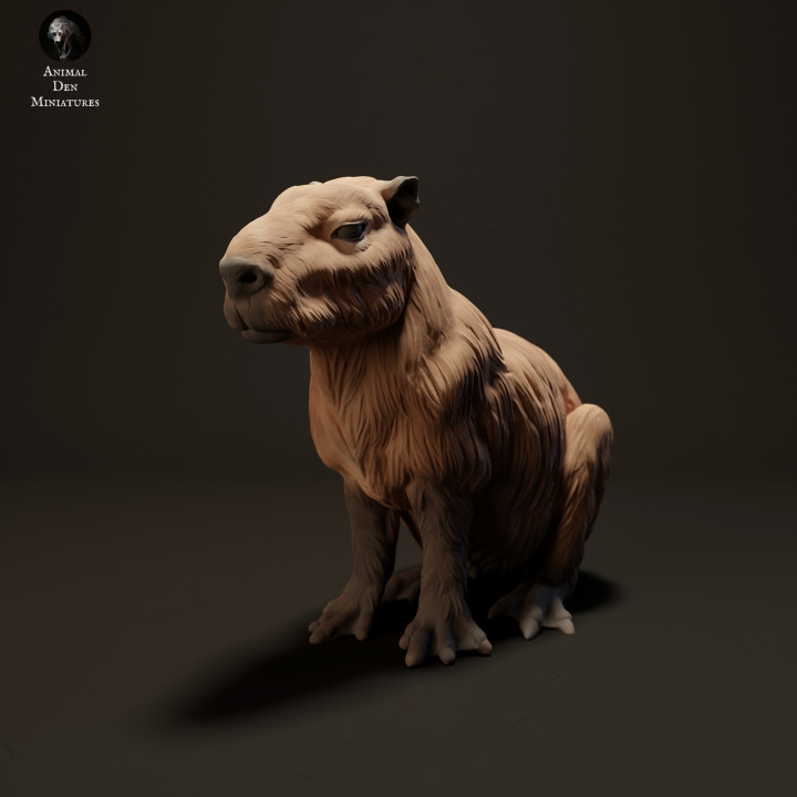 3D Printable Capybara by Animal Den Miniatures