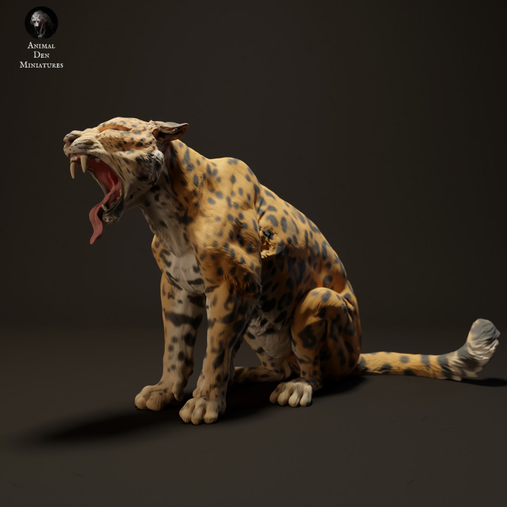 3D Printable Jaguar Yawn by Animal Den Miniatures