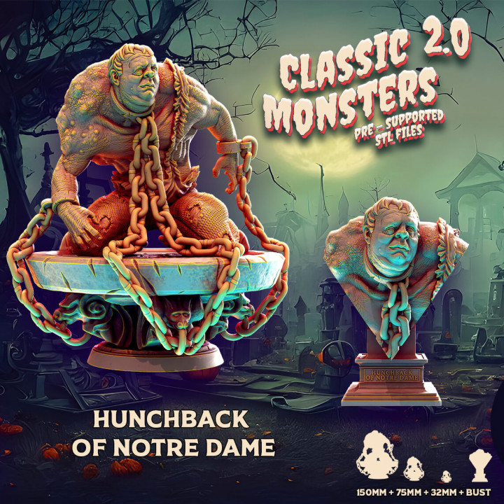 3D Printable hunchback of notre dame + bust by Heroes and Beasts